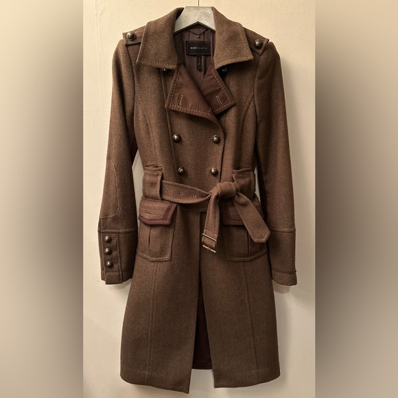 BCBGMaxAzria | Jackets & Coats | Bcbg Maxazria Brown Wool Military ...